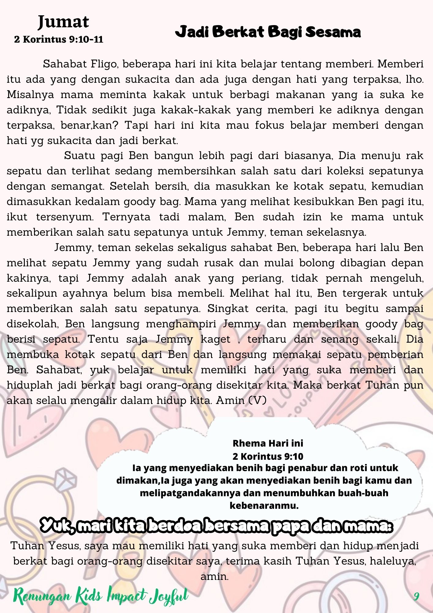 JADI BERKAT BAGI SESAMA [RAKA JOYFUL] - GBI Keluarga Allah